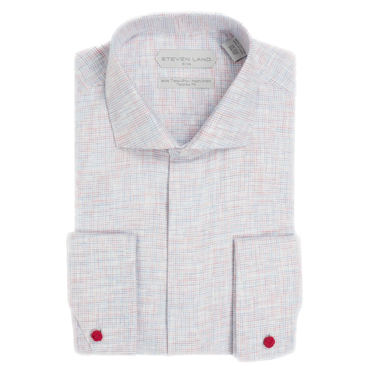 Steven Land Dress Shirt Semi Spread Collar Mitered French Cuff DSW2415 ...