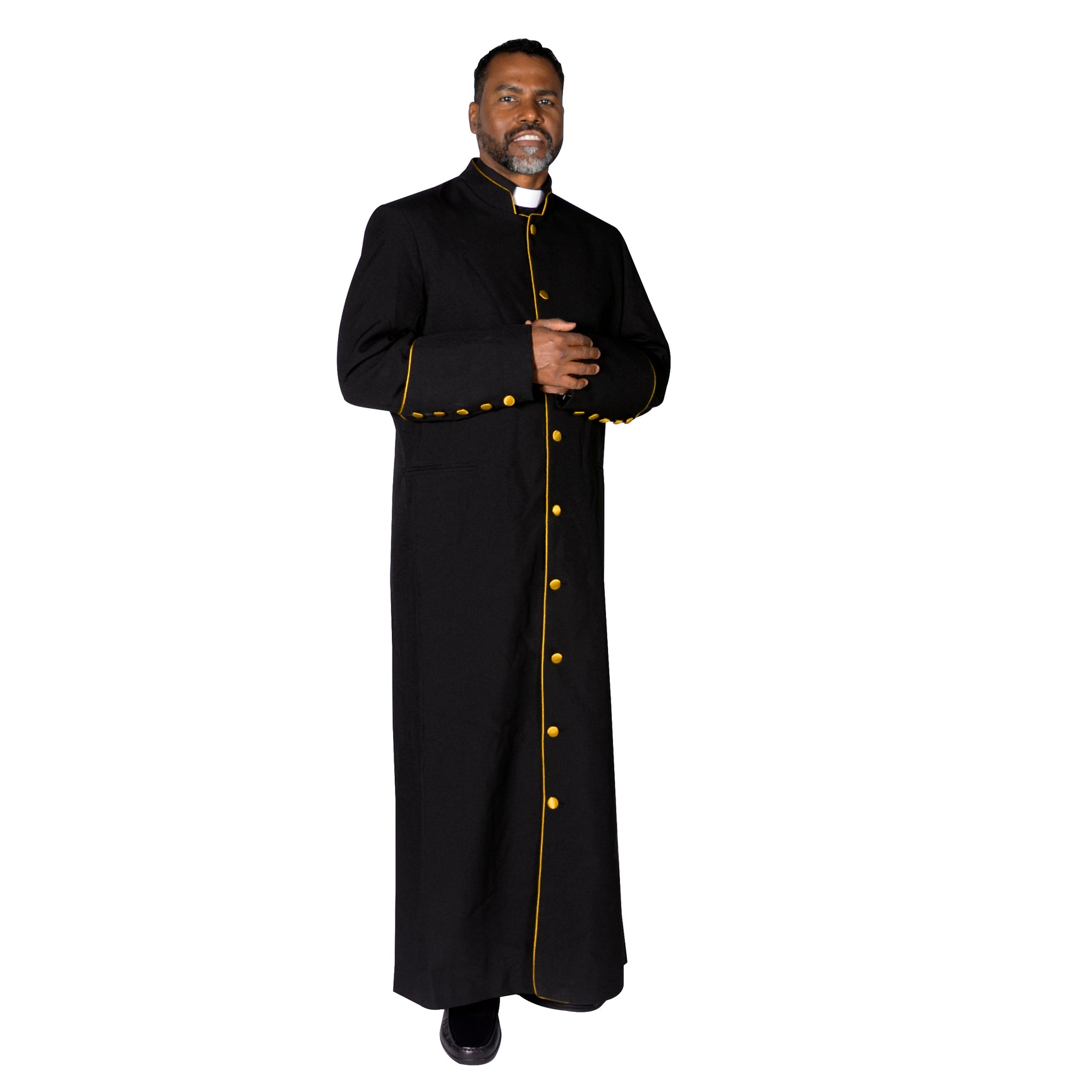 MENZ Clergy Robe Cassock Vestment for Pastor Black/Gold – Suit & Tux ...