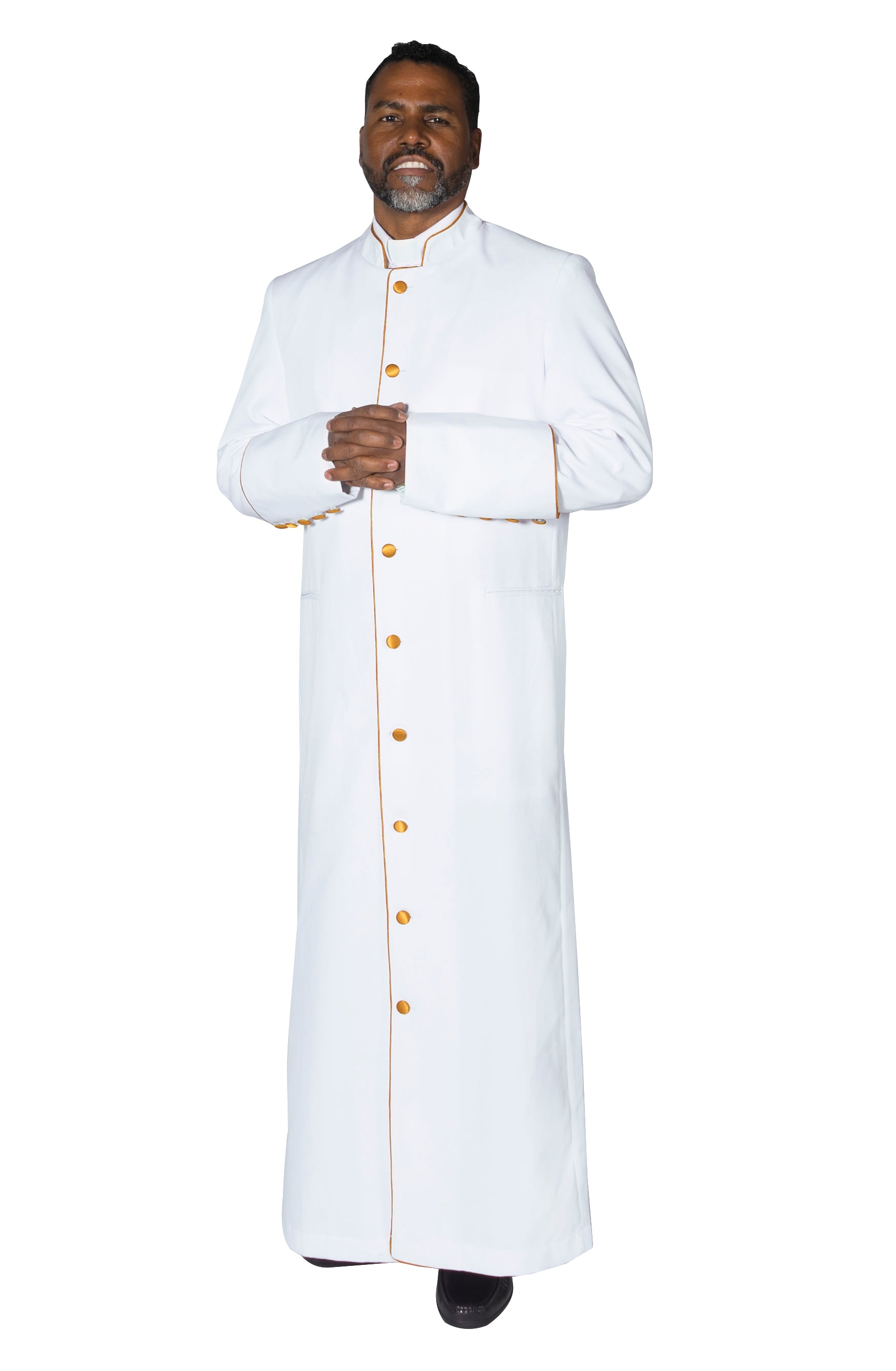 MENZ Clergy Robe Cassock Vestment for Pastor White/Gold – Suit & Tux ...